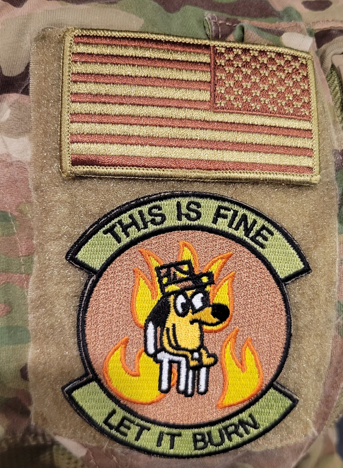 "This is Fine" Military Patch – Fair Use Patches