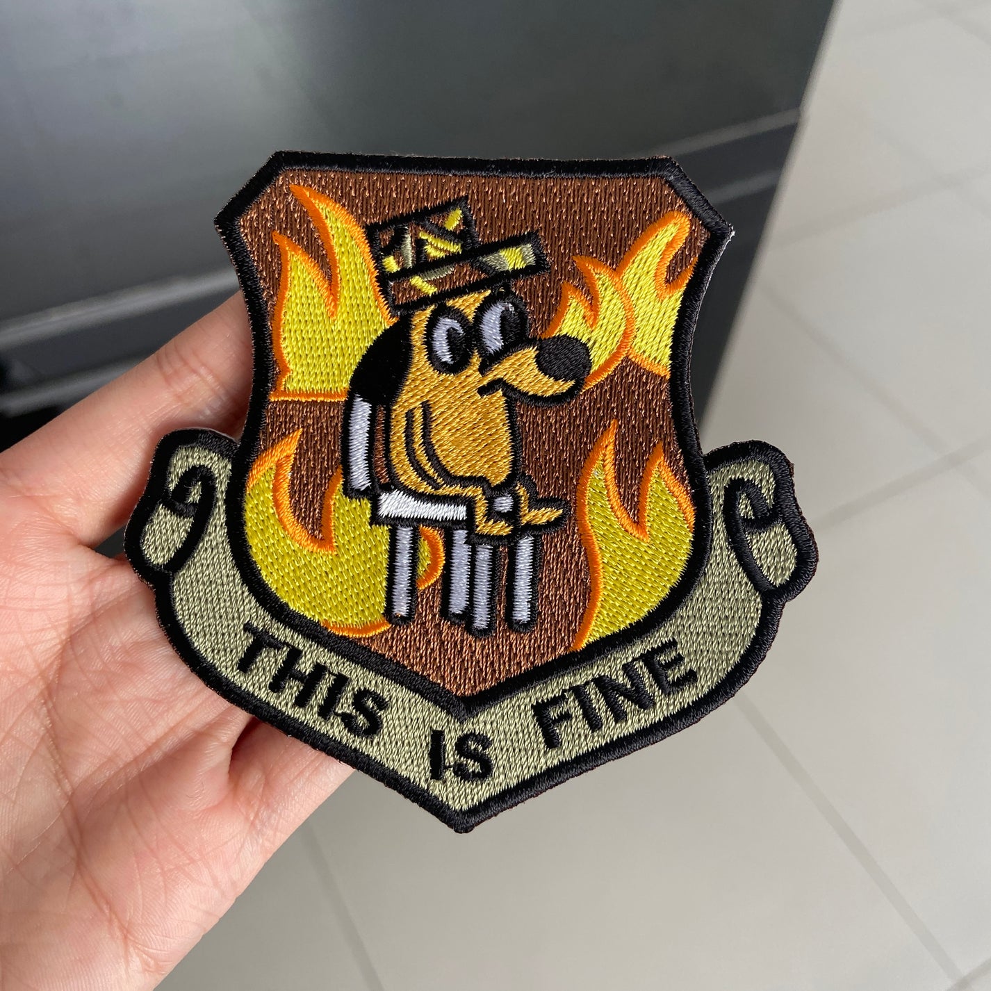 "This is Fine" Military Patch – Fair Use Patches
